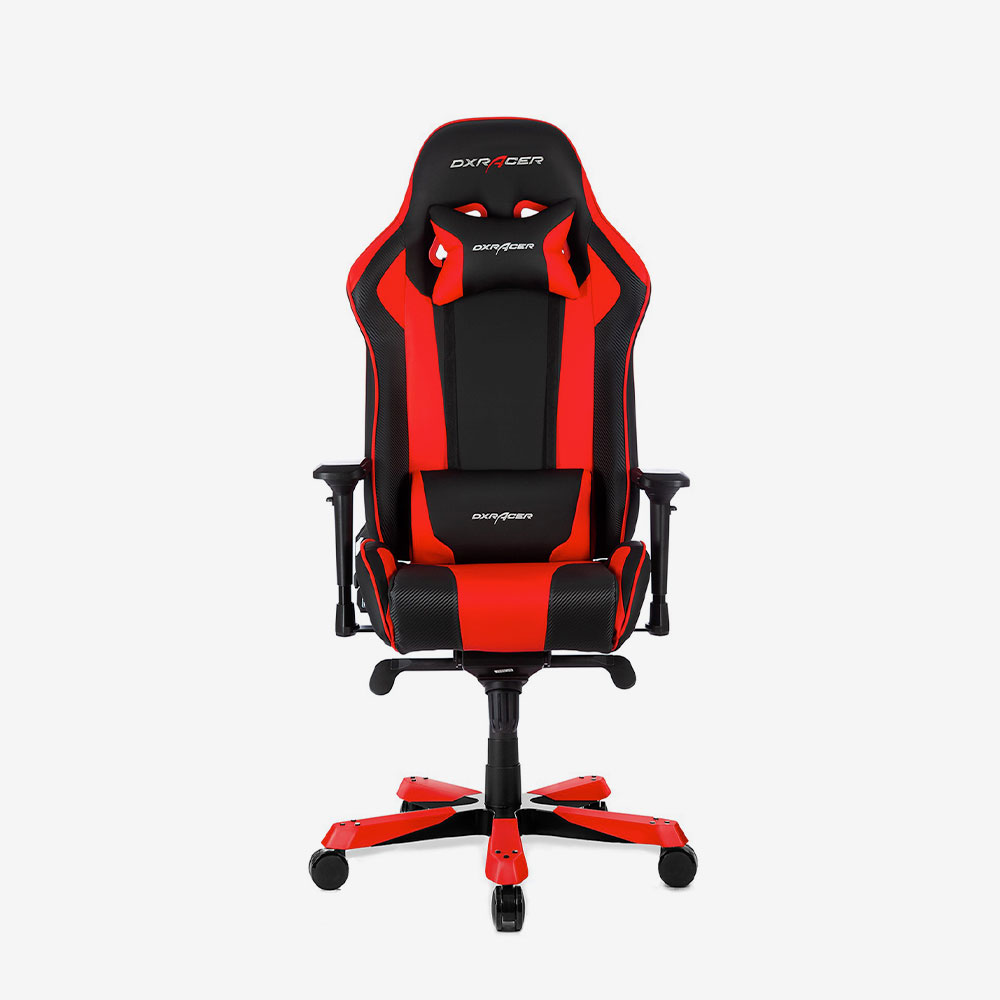 DXRacer KING SERIES PVC Leather Metal Frame 4D Armrest Black-Red ...
