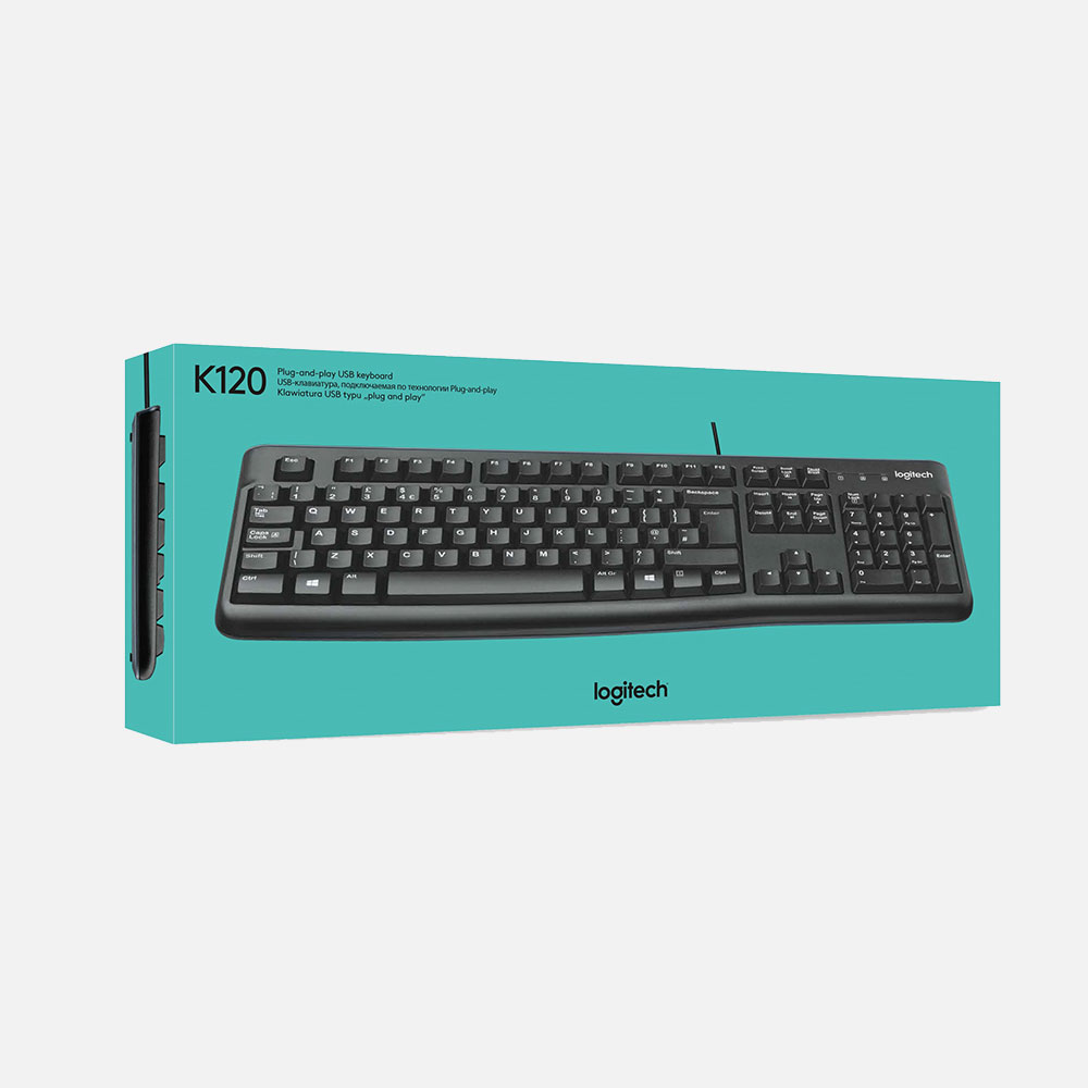 Logitech K120 Corded Keyboard - BLACK - USB - ARA - Hankerz Official